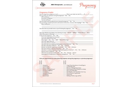 Chiropractic Pregnancy Intake Forms