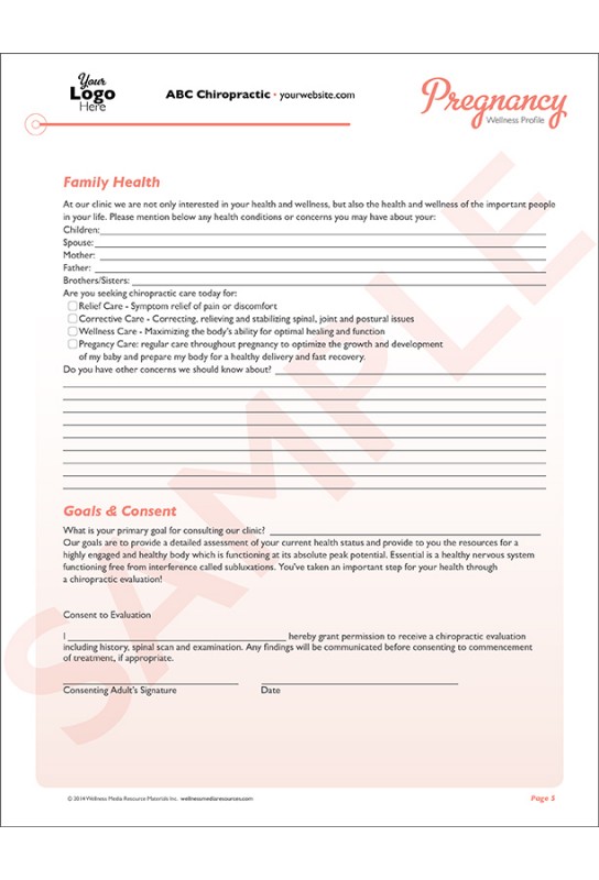 Chiropractic Pregnancy Intake Forms