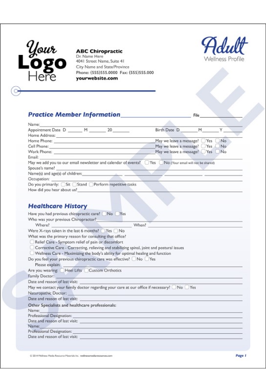Custom Chiropractic Intake Forms