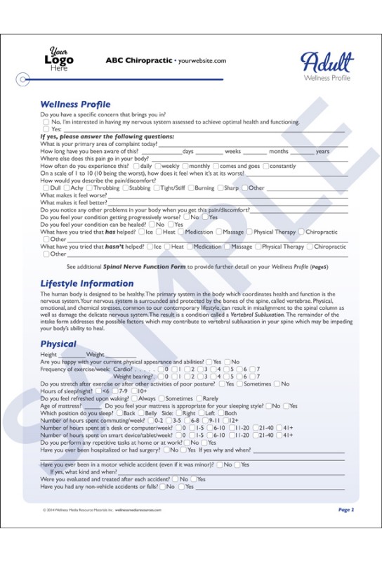 Custom Chiropractic Intake Forms