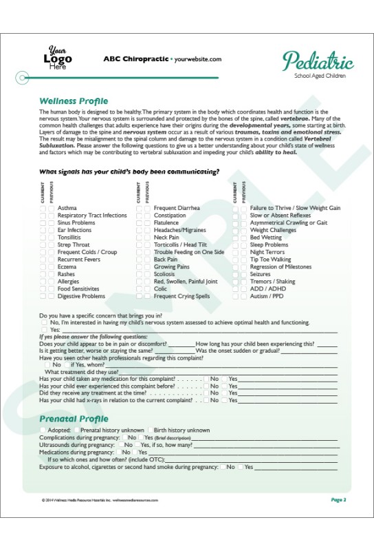 Custom Chiropractic Intake Forms