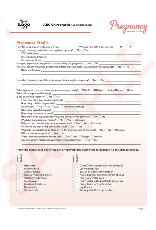 Custom Chiropractic Intake Forms
