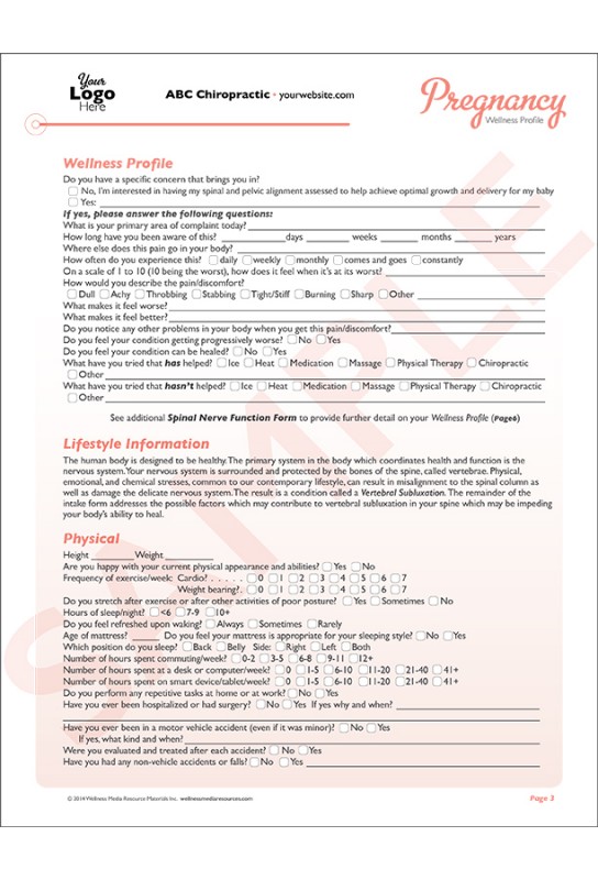 Custom Chiropractic Intake Forms